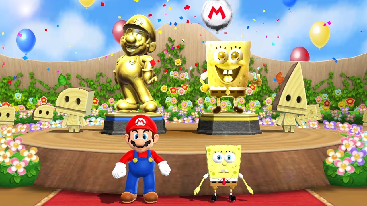 Mario Party 9 Minigames - Mario Vs Spider Man Vs Luigi Vs Spongebob ...
