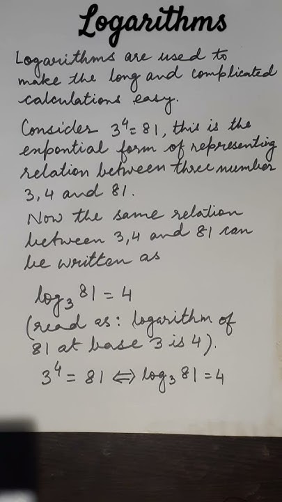 Logarithms Introduction #maths #logarithm - YouTube