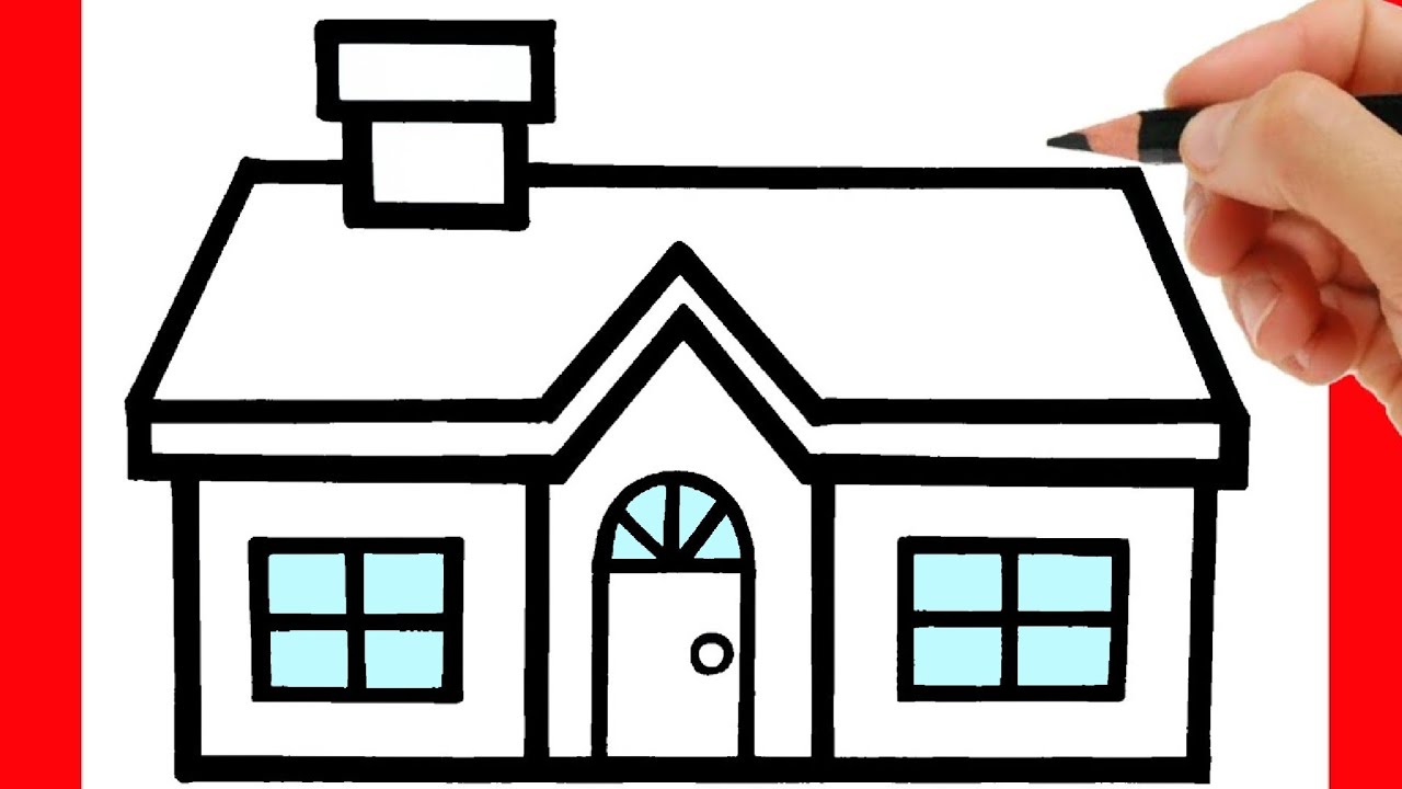 HOW TO DRAW A HOUSE EASY - DRAWING A HOUSE EASY - YouTube