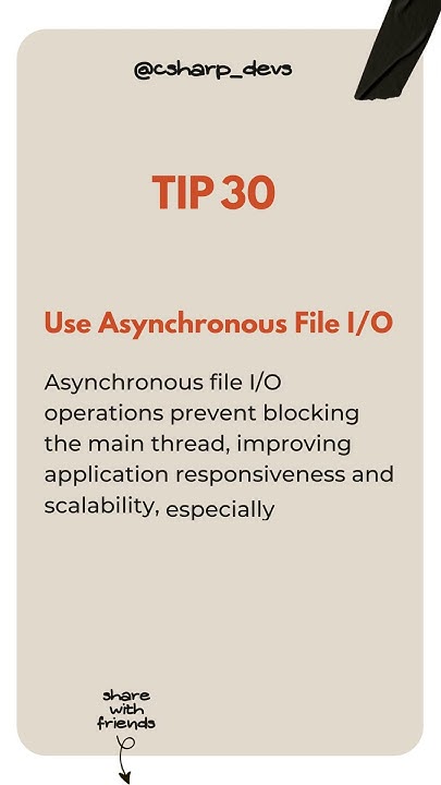 Tip 30 Of 100 Use Async File Io Coding Codinghacks Programminglanguage Csharp Youtube