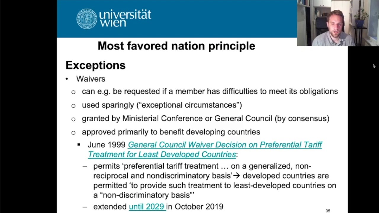 Exceptions to the Most Favoured Nation treatment obligation - YouTube
