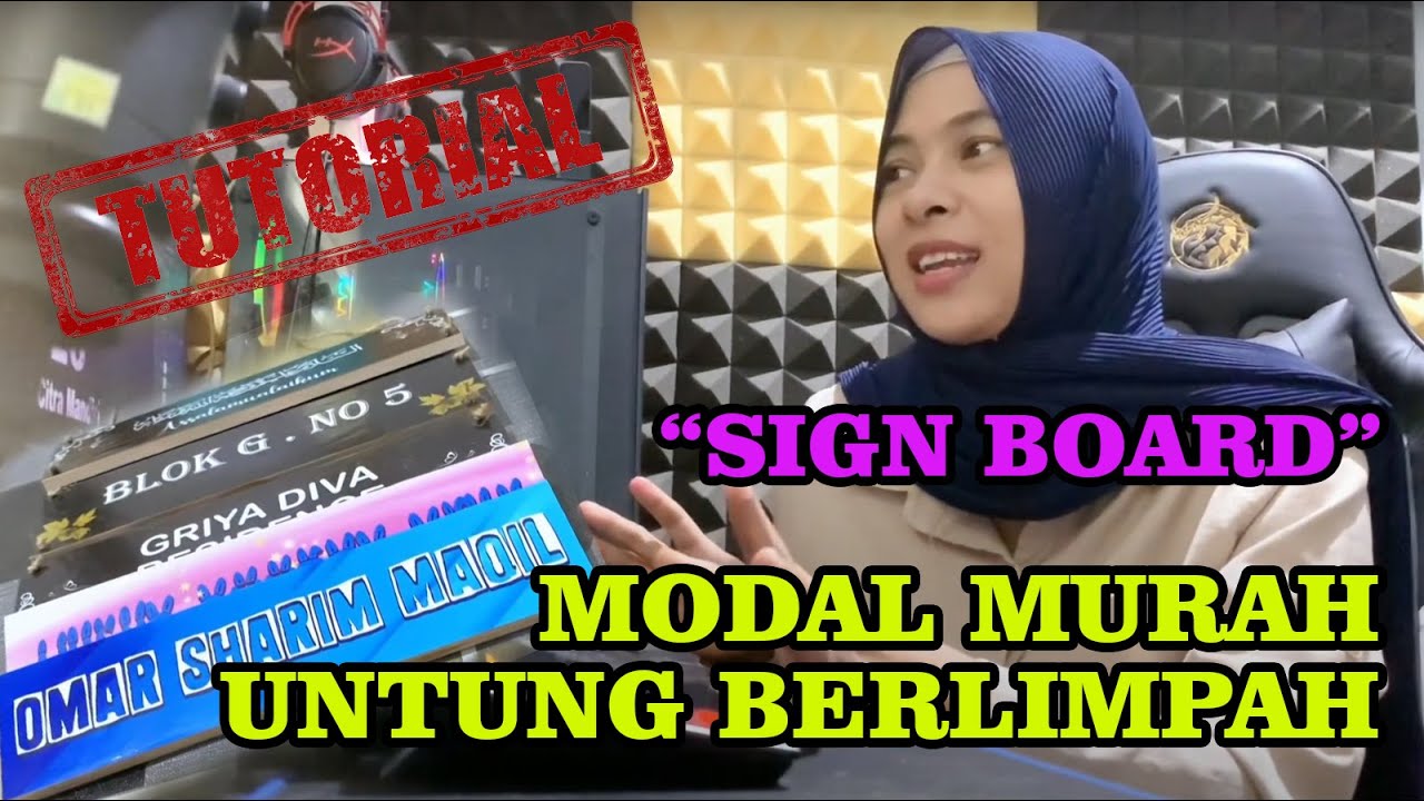 CARA MEMBUAT SIGN BOARD / PAPAN NAMA / PAPAN PETUNJUK DARI MDF | # ...