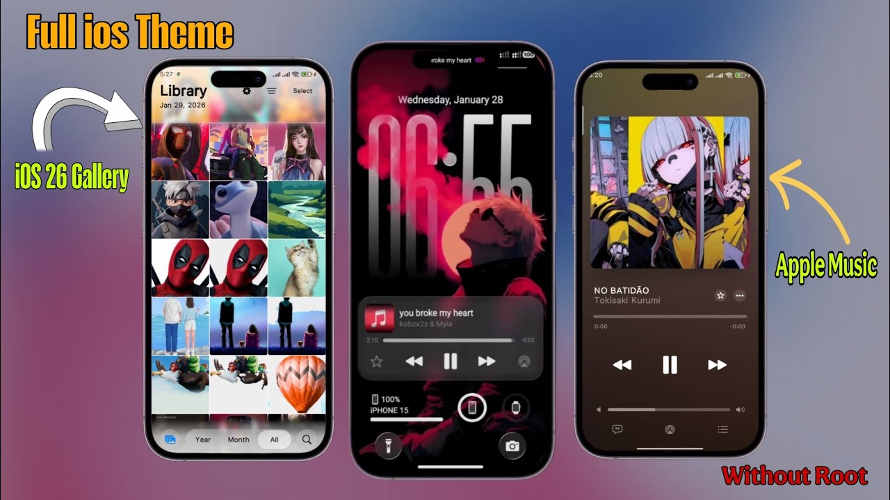 IOS THEME & IOS PHOTOS AND IOS MUSIC PLAYER FULL IOS SETUP WITHOUT ROOT ...