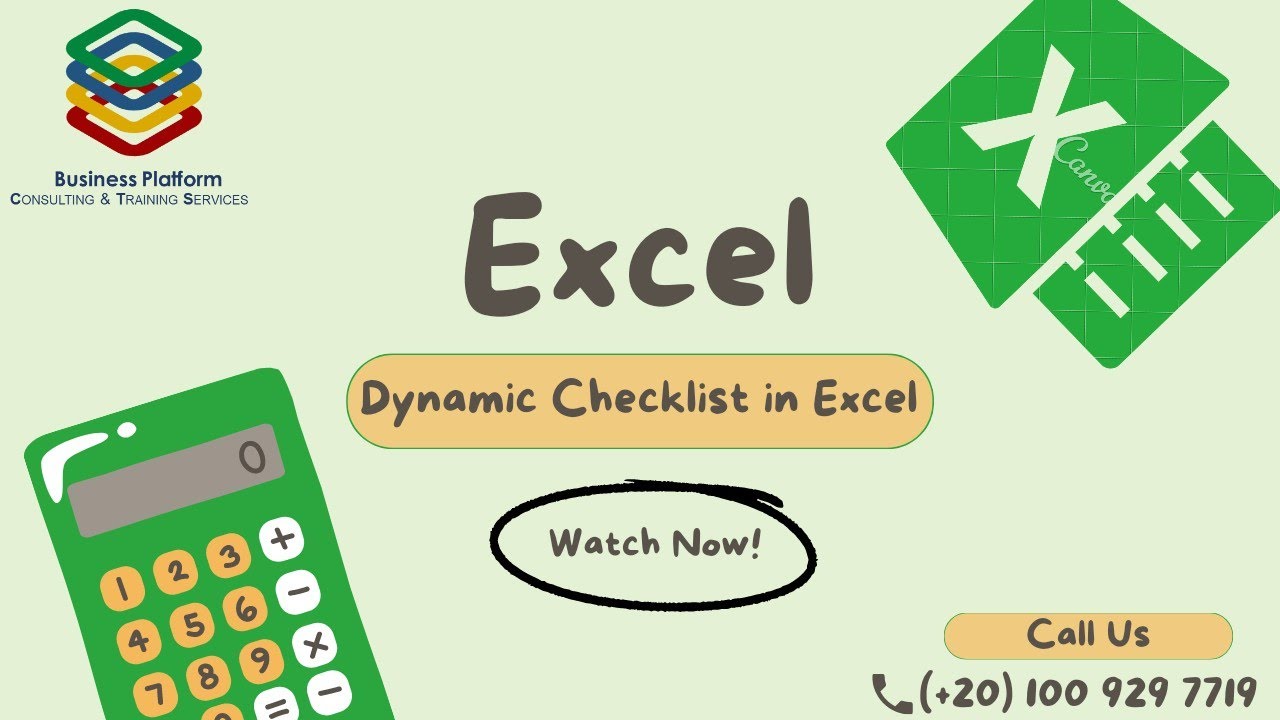 Dynamic Checklist in Excel | كيفية أنشاء قائمة مهام تفاعلية في أكسل ...