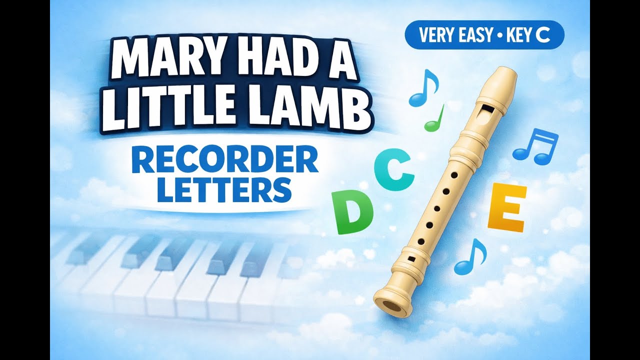Mary Had a Little Lamb - Recorder Tutorial With LETTERS (Very Easy) Key ...