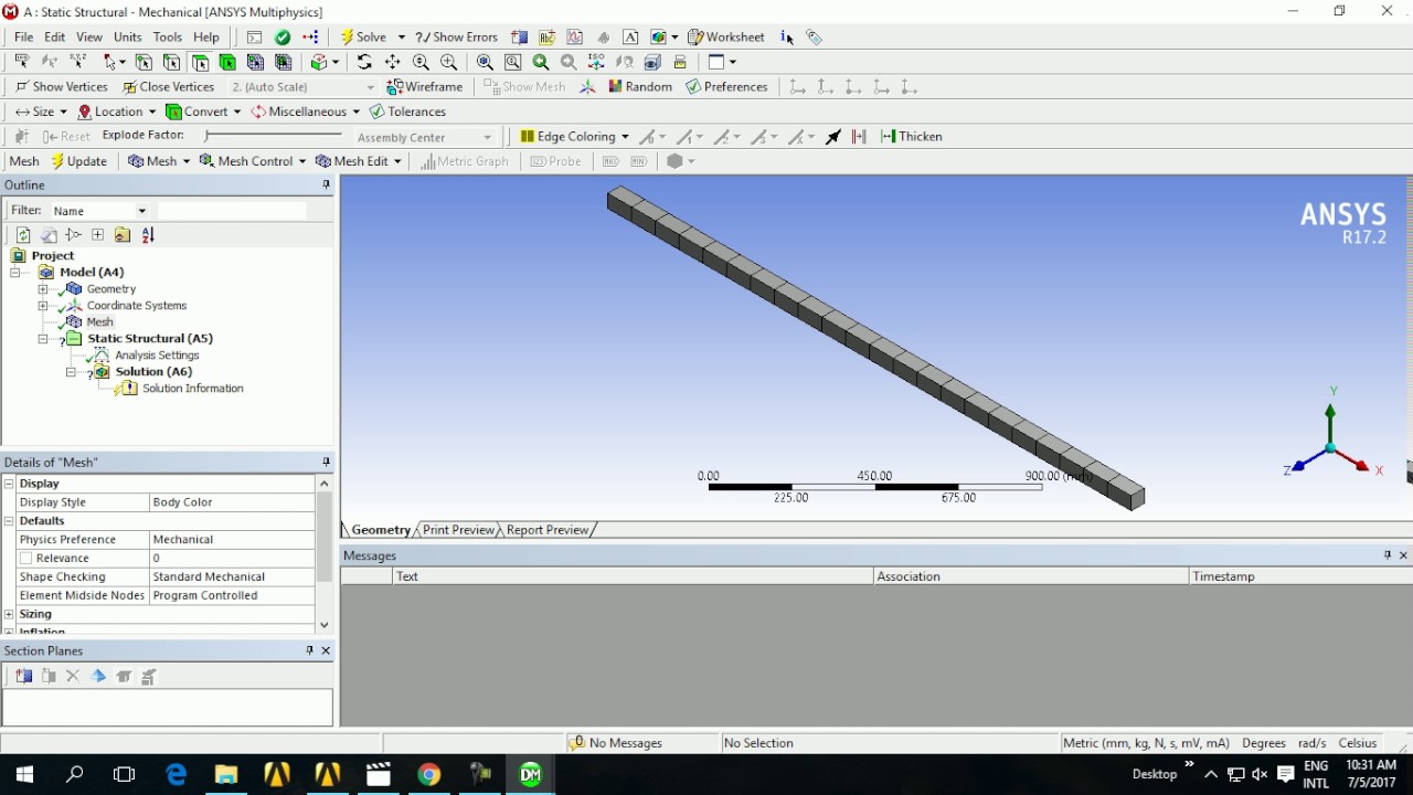Evaluate shear force and bending moment in ansys - YouTube
