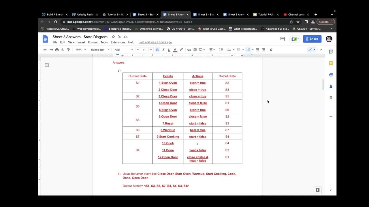 CSE334 Software Engineering Tutorial 6 Part 2: State Diagrams Sheet 3 Question 1 - YouTube