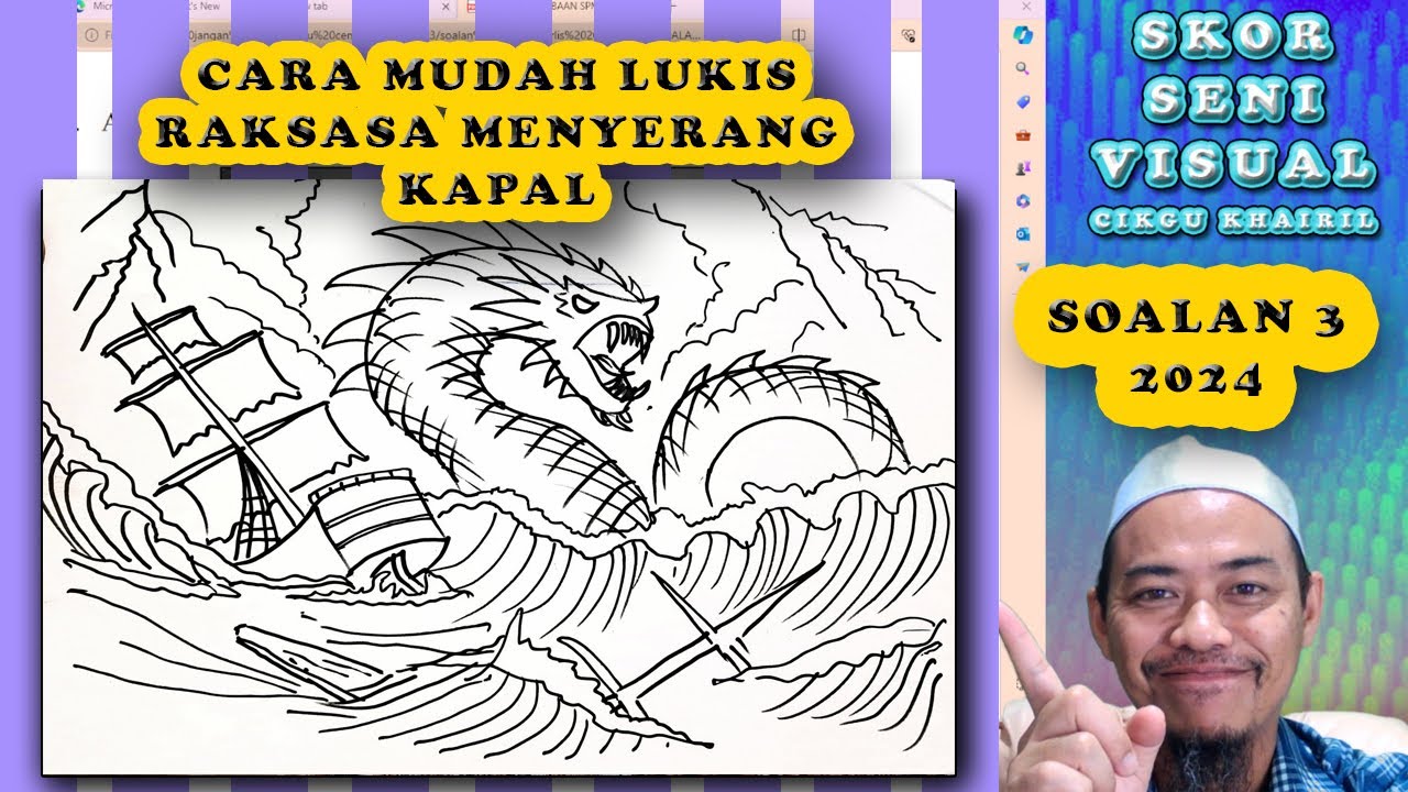 CARA MUDAH MELUKIS RAKSASA MENYERANG KAPAL SPM PSV NO 3 - YouTube