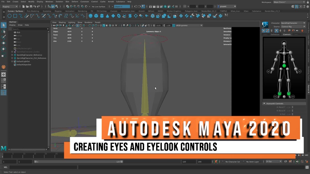 Autodesk Maya 2020 - Creating Eyes and Eye Look Controls - YouTube