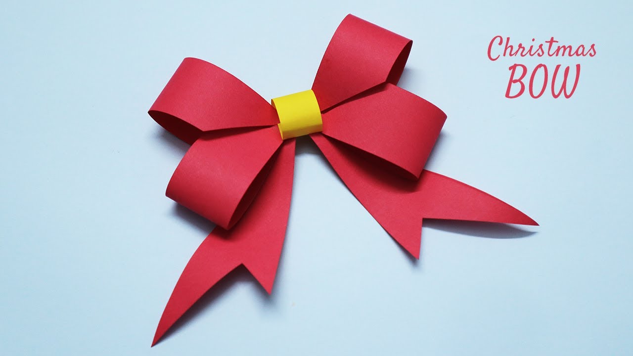 How To Make Bow Out Of Paper | Christmas Decor Ideas | Easy Paper Bow ...