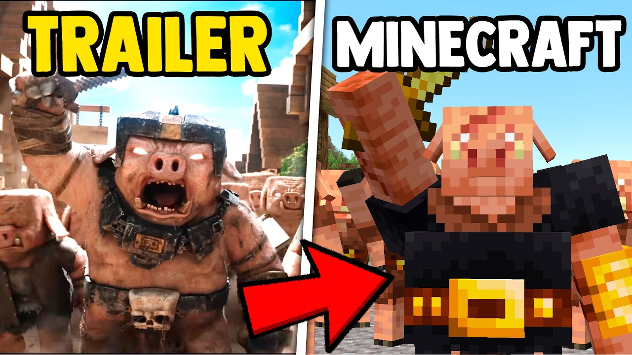I Remade Every MOB into Minecraft Movie Character - YouTube