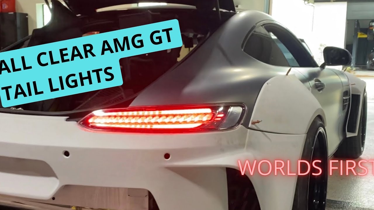 All clear MERCEDES AMG GT tail lights - YouTube