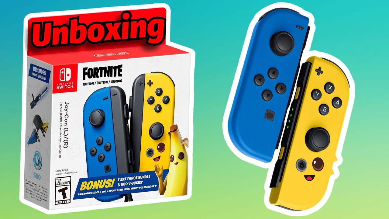 Nintendo Switch Fortnite Fleet Force Bundle Joy-Con Unboxing and Review ...