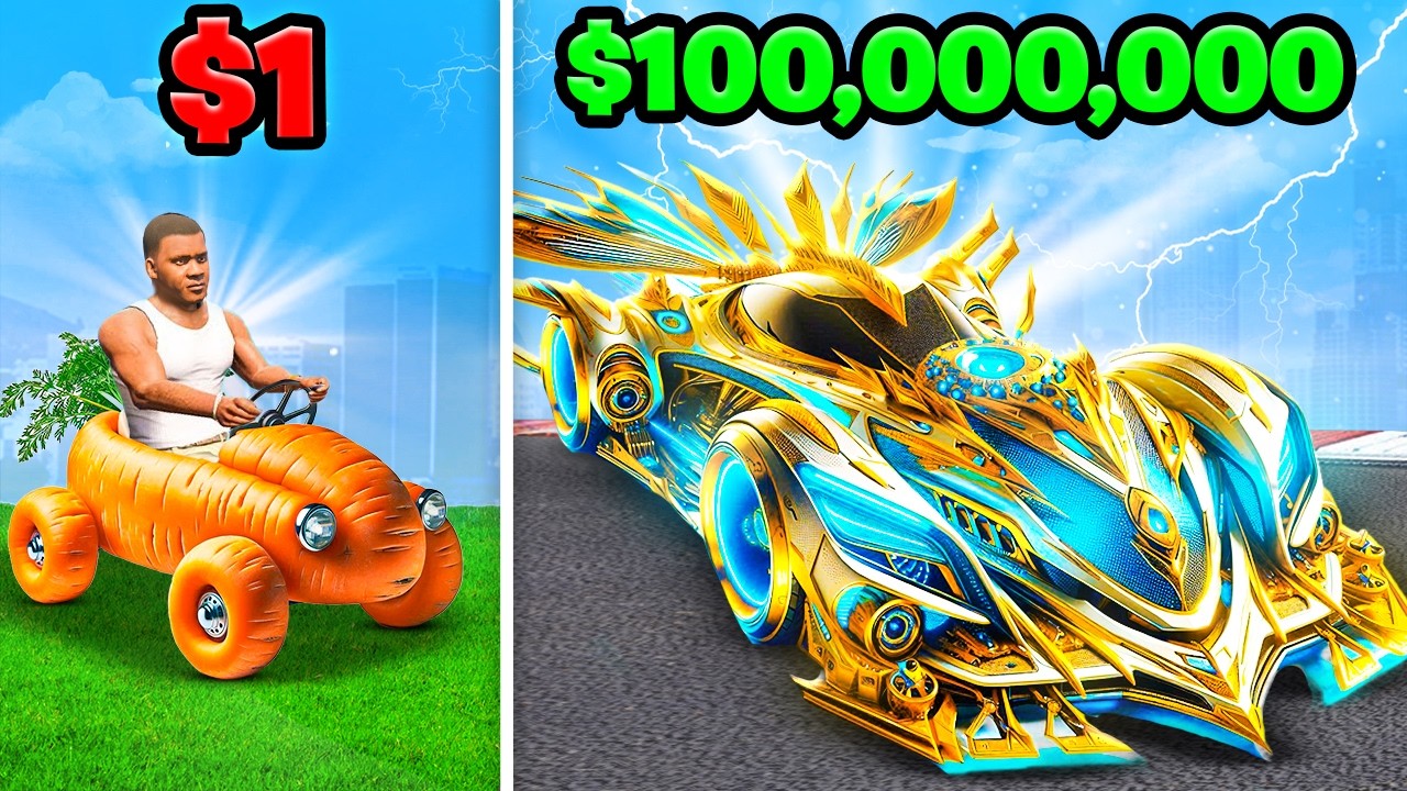 $1 To $100,000,000 CAR In GTA 5! - YouTube