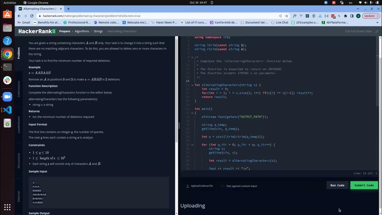 HackerRank : Alternating Characters - YouTube