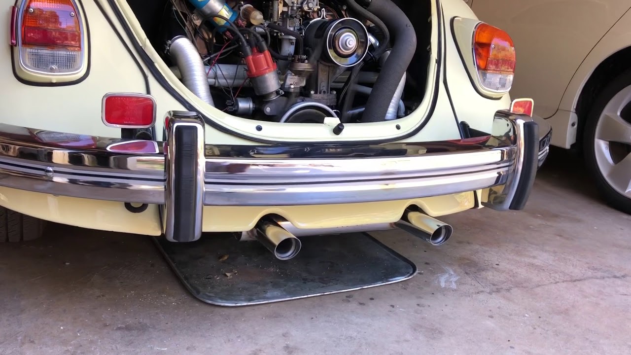 VW Bug Stainless Steel twin pipe exhaust - YouTube