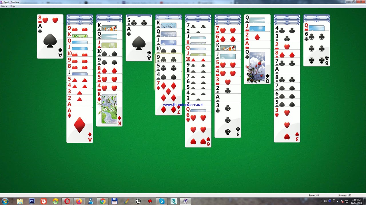 Spider Solitaire 4 suits 001 - YouTube