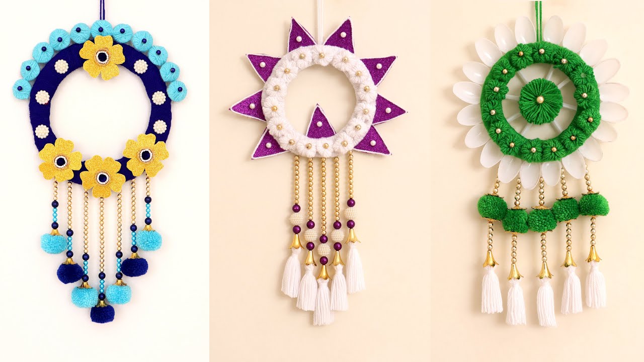 Wall Hanging - Easy Woolen Wall Hanging Craft Ideas - YouTube