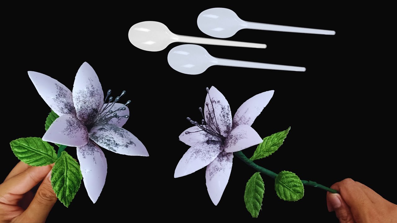 Ide Kreatif Membuat Bunga Cantik Dari Sendok Plastik - YouTube