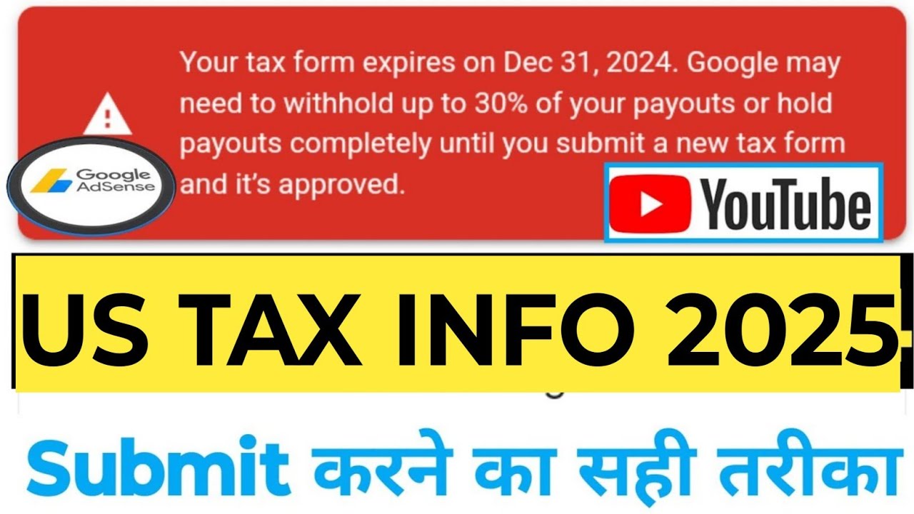 How to Submit Tax Information in Google Adsense | US Tax Form Kaise ...