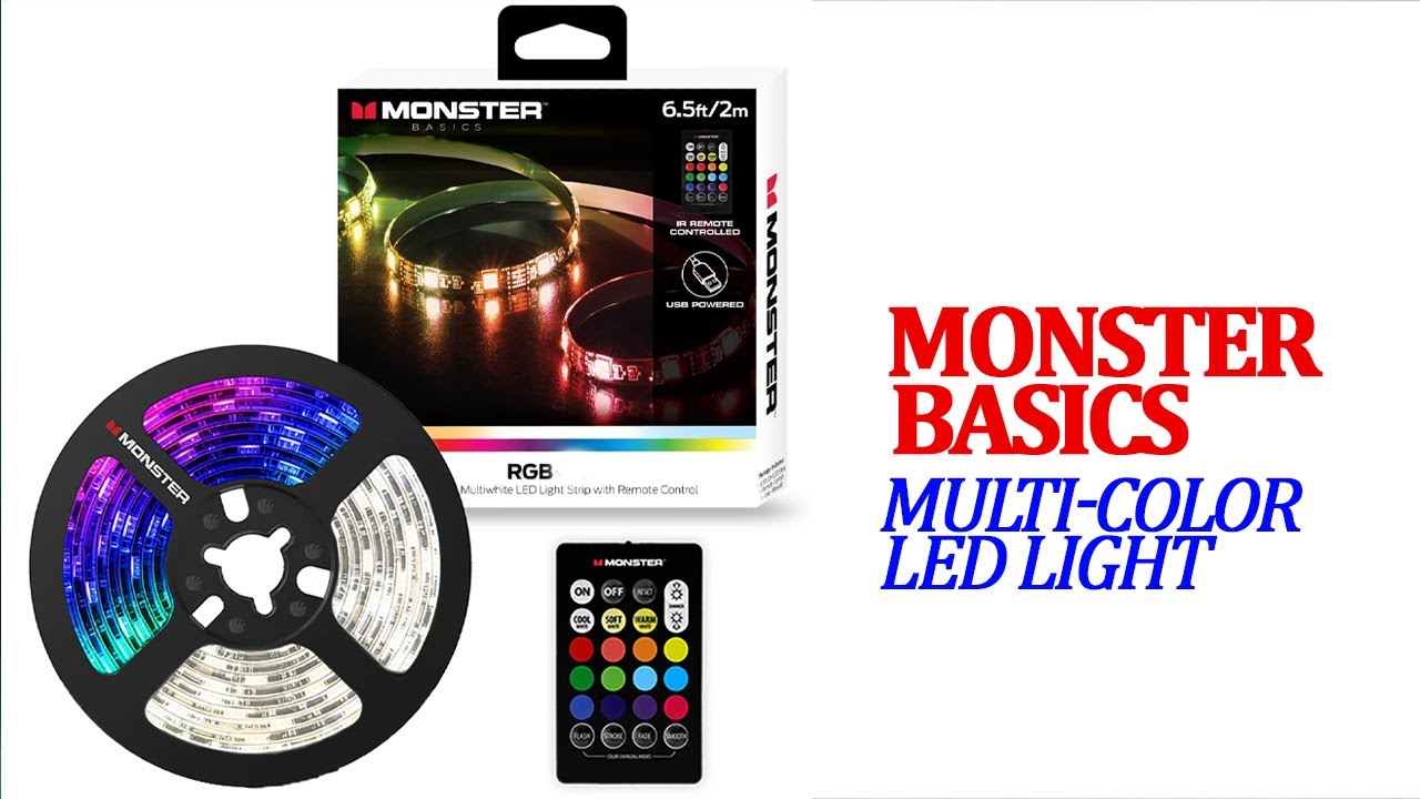 Full Review Monster Basics | Multi-Color 6.5 FT. LED Light Strip With ...