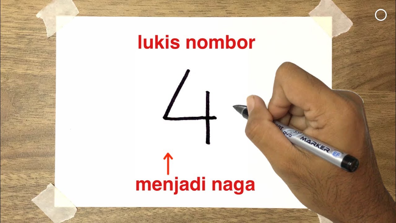 CARA MELUKIS NAGA DARI NOMBOR 4 | melukis dengan mudah - YouTube
