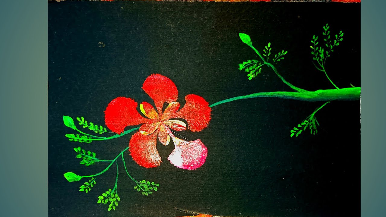 How to draw Easy Types Gulmohar Flower Painting।। Gulmohar flowers ...