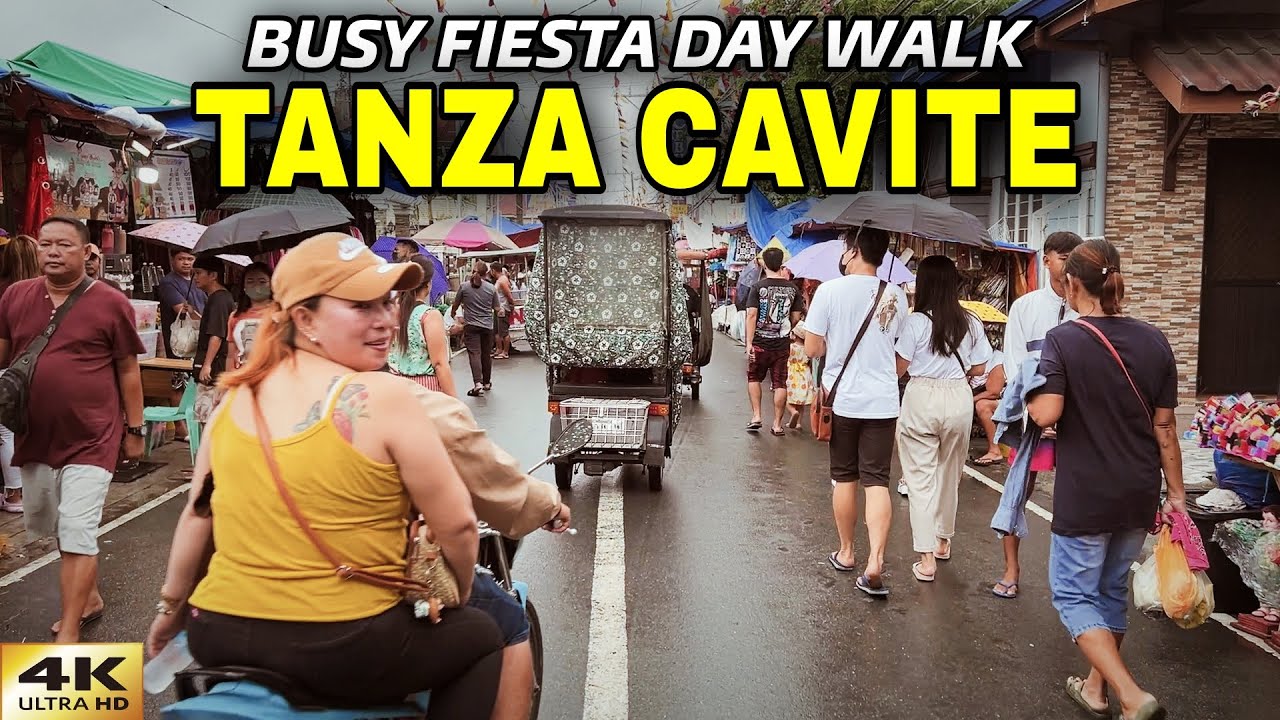 Busy Fiesta Day Walk in Tanza Cavite Philippines [4K] - YouTube