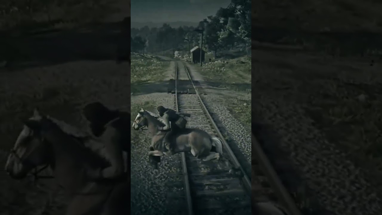 draft horse jumping over train tracks Slim/ rdr2 - YouTube