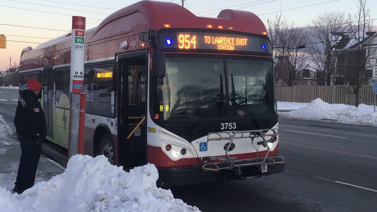 TTC Westbound Ride Video on 3753 on route 954 Lawrence East Express to ...