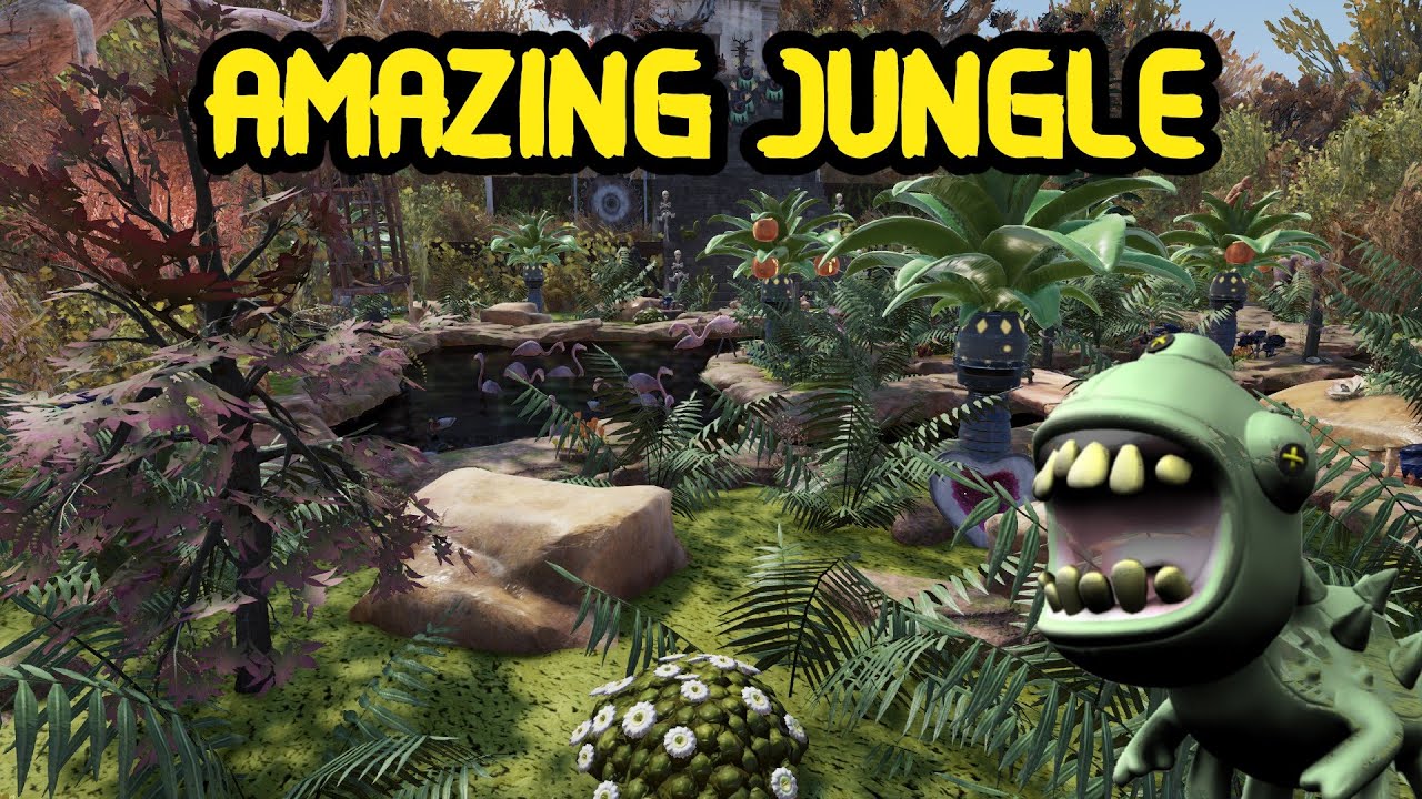 FALLOUT 76 CAMP BUILD 31 - THE JUNGLE OF THE CRYPTIDS - YouTube