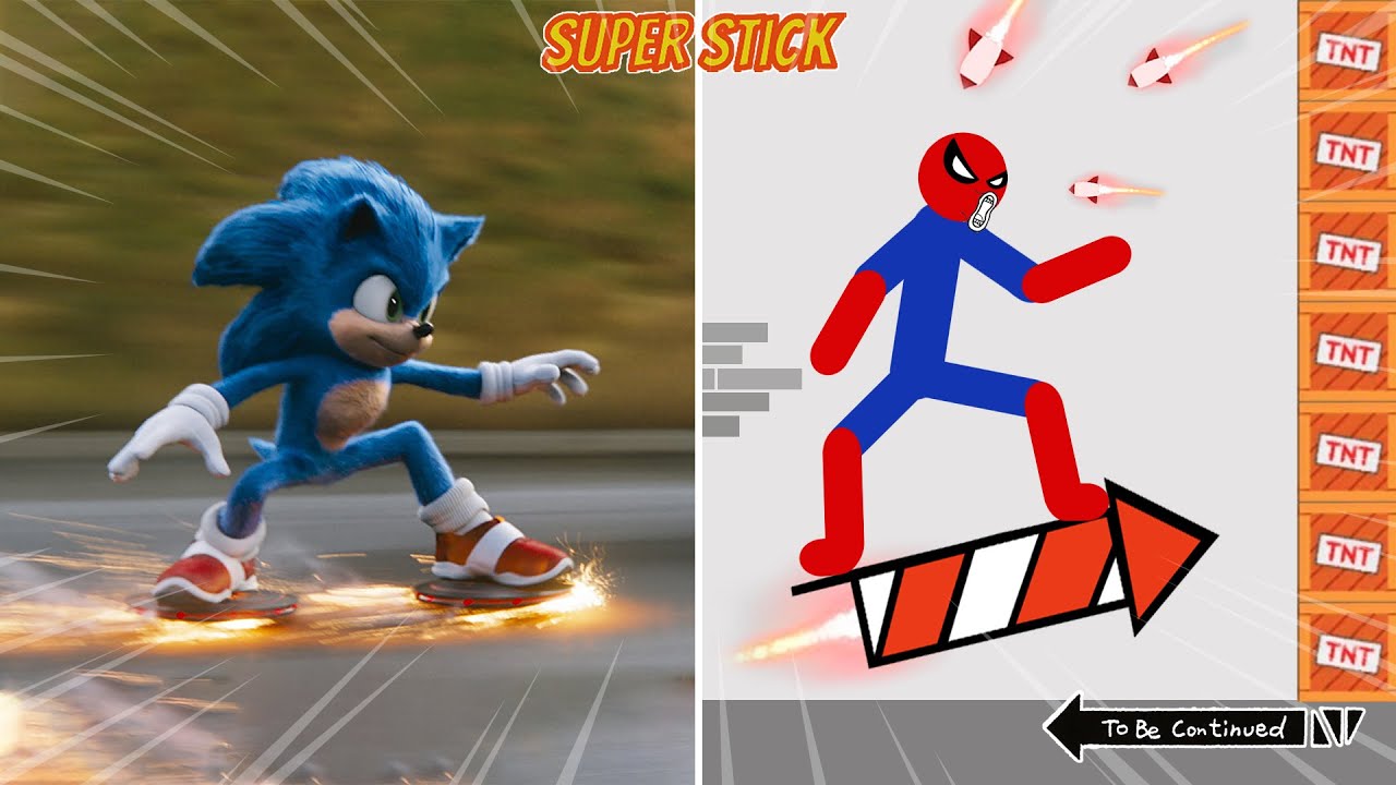 Sonic vs Stickman | Stickman Dismounting Highlight and Funny Moments #1 ...