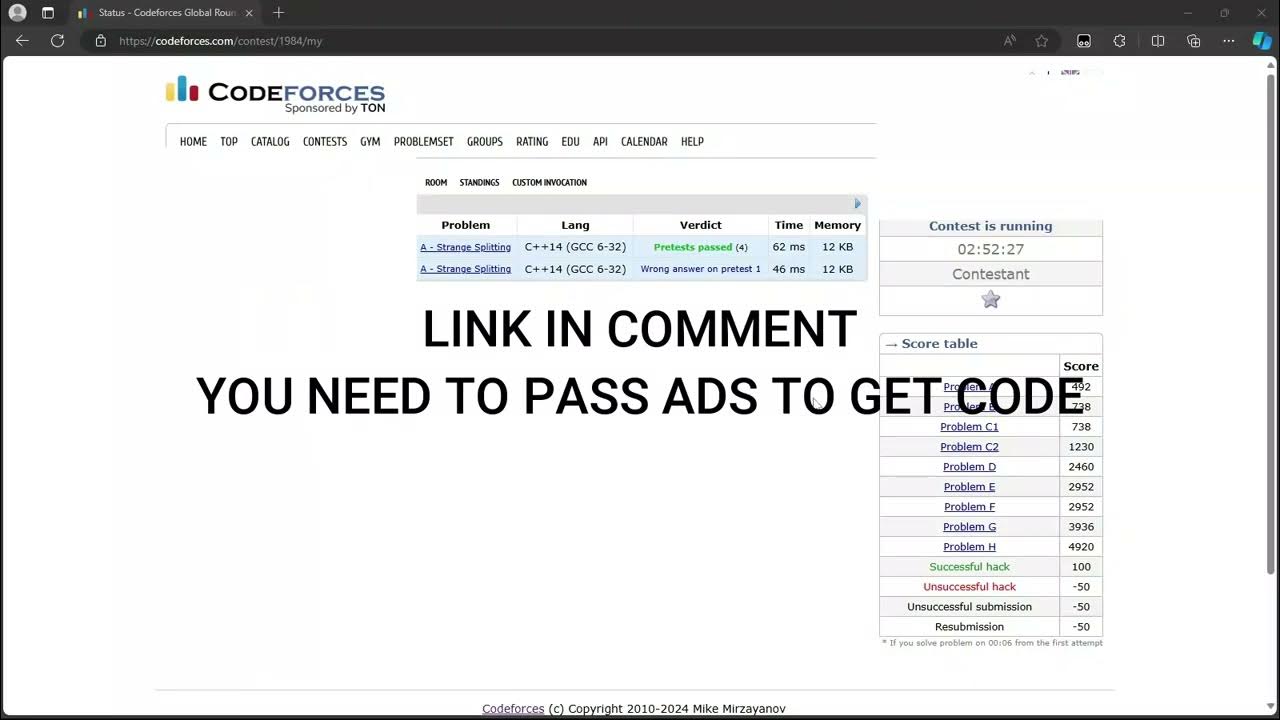 Codeforces Global Round 26 A Strange Splitting Youtube