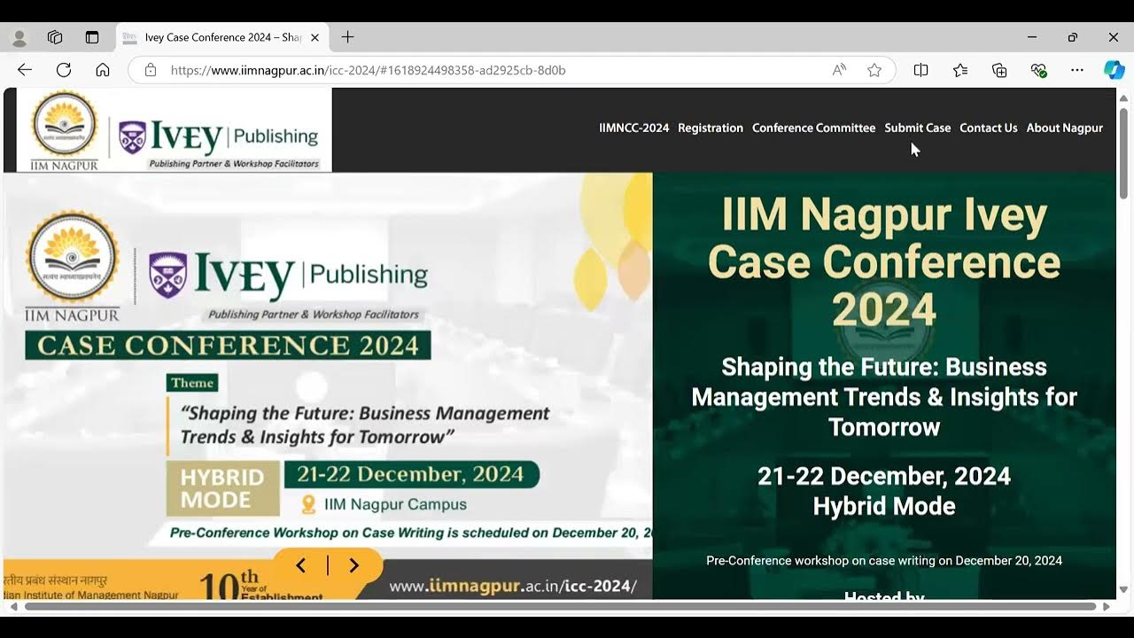 PhD Life | IIM Nagpur Ivey Case Conference 2024 - YouTube