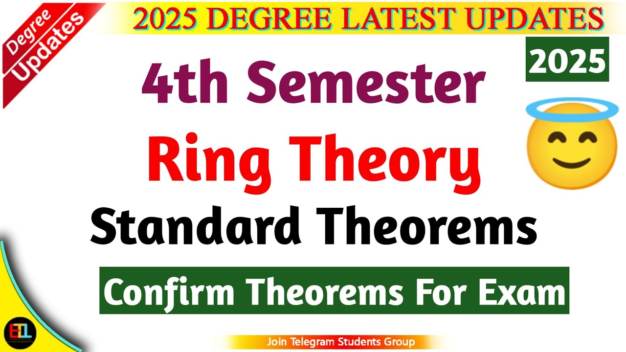 4sem Ring Theory Standard Theorems Confirm Degree 4th Semester Ring ...