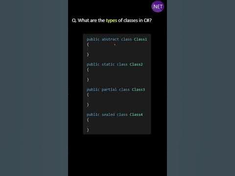What are the type of classes in C# ? - YouTube