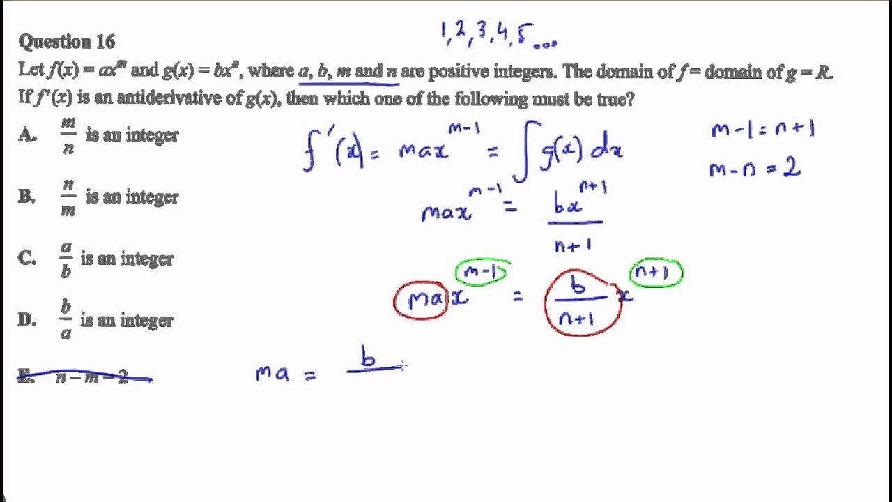 2015 VCAA Maths Methods Solutions Exam 2 Multiple Choice Q16 - YouTube