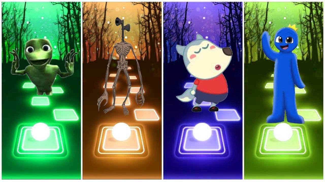 Alien Dance vs Siren Head vs Woolfo Family vs Blue - Tiles Hop EDM Rush ...