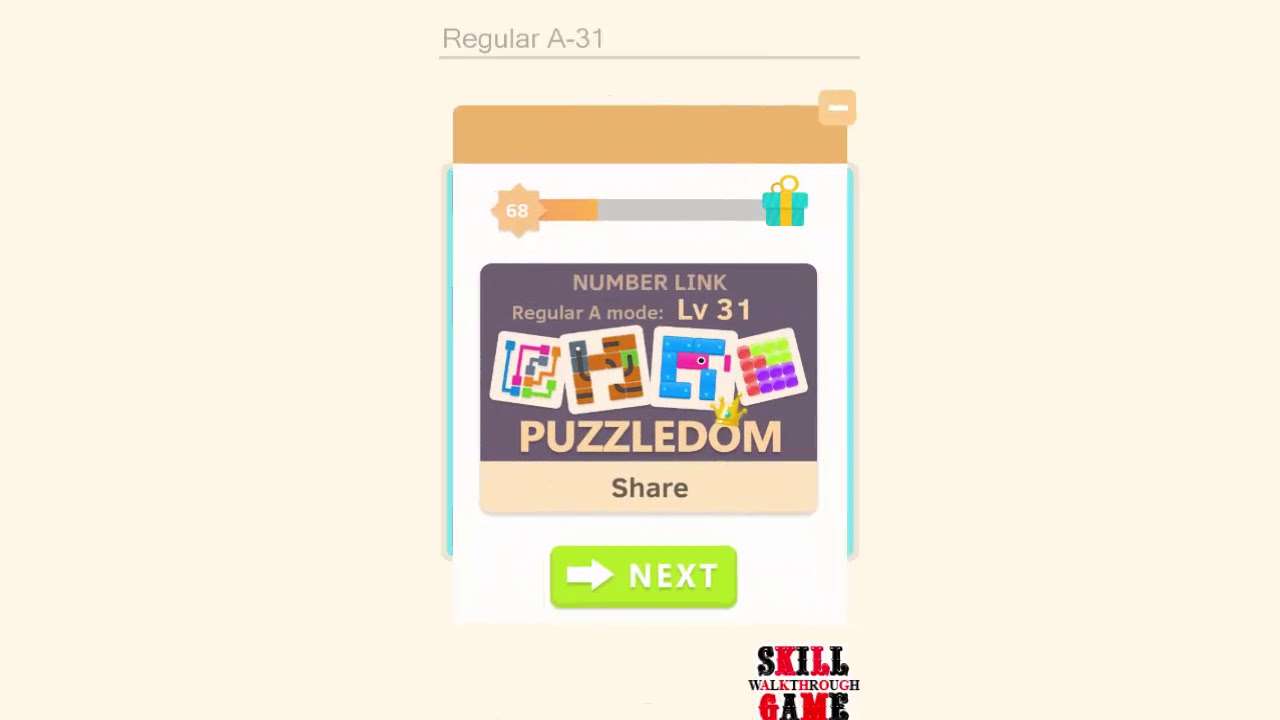 Puzzledom - Number Link - Regular A Level 1 - 50 - Walkthrough - YouTube
