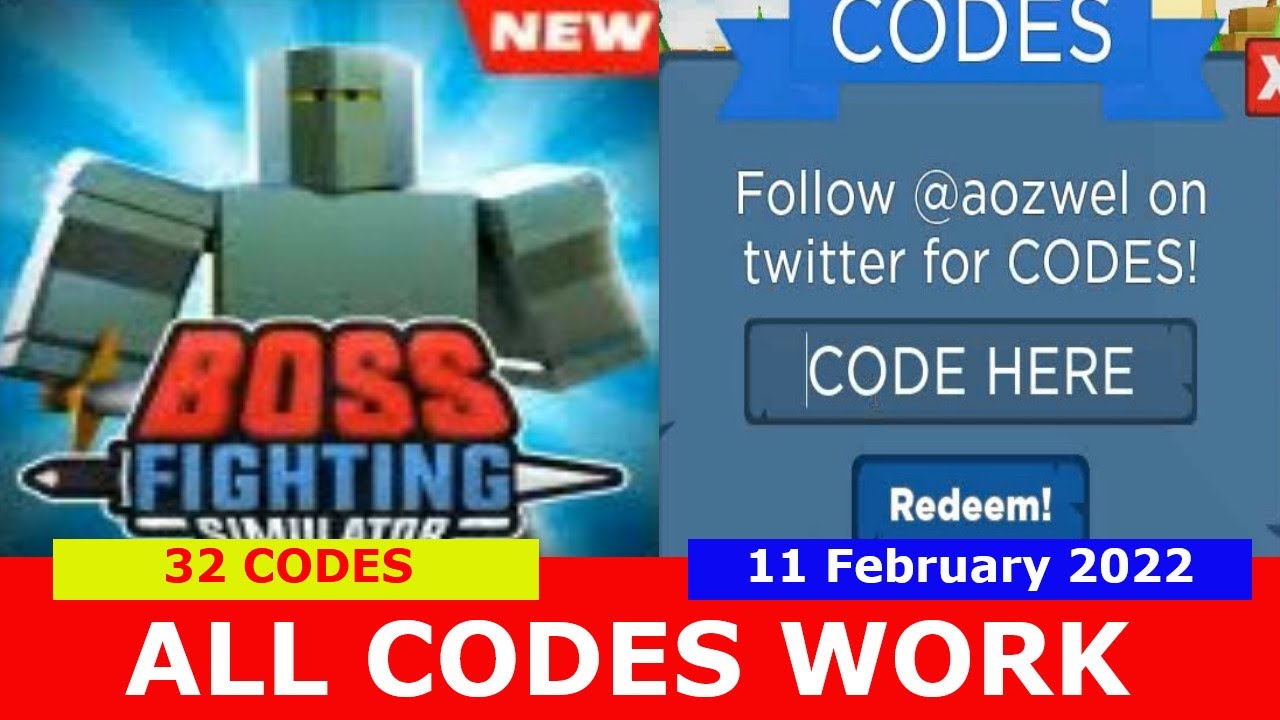 *ALL CODES WORK* Boss Fighting Simulator ROBLOX | 32 CODES | February ...