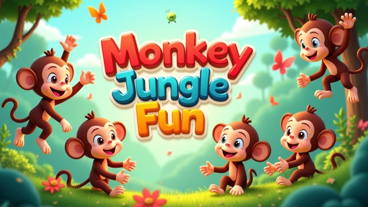 Five Little Monkeys Jungle Adventure | Fun Kids Nursery Rhyme & Monkey ...