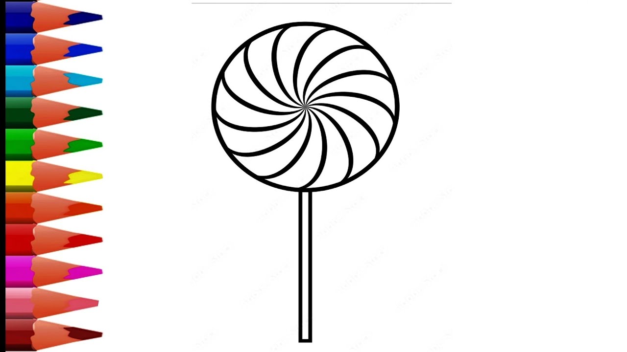 Lollipop drawing for kids - YouTube