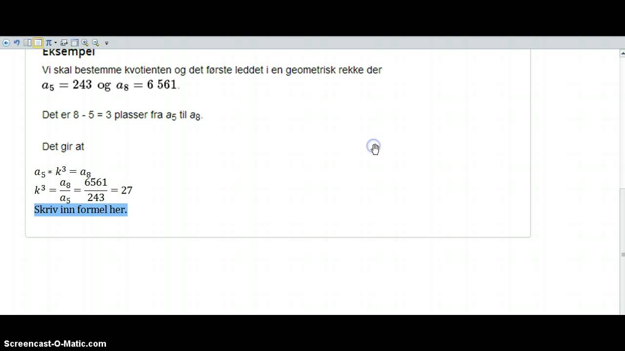 Geometriske rekker - YouTube
