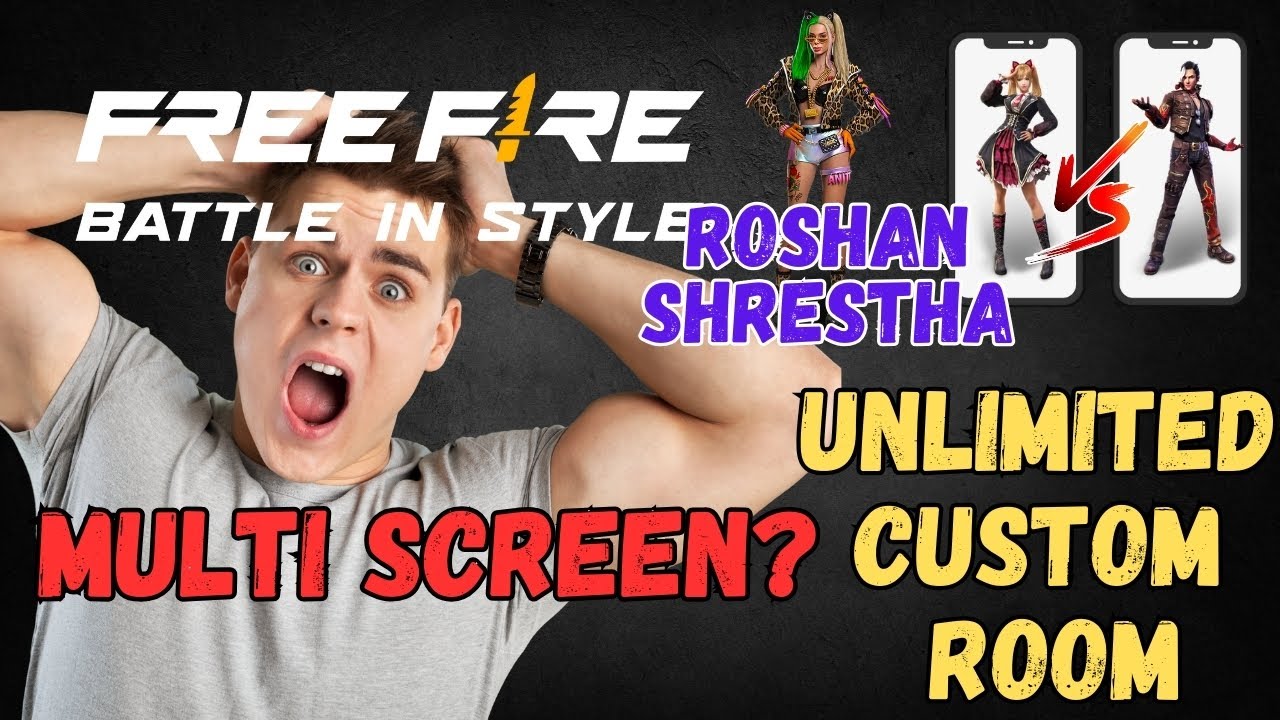 Free FIre 1 VS 1 Custom Room || Multiscreen Real Time - YouTube