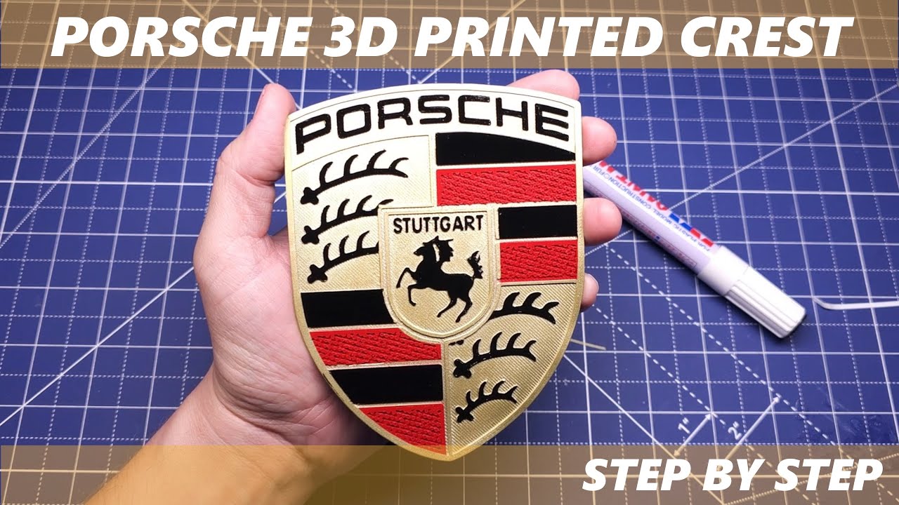 Porsche 3D Printed crest crafting and painting | Step-by-Step Tutorial ...