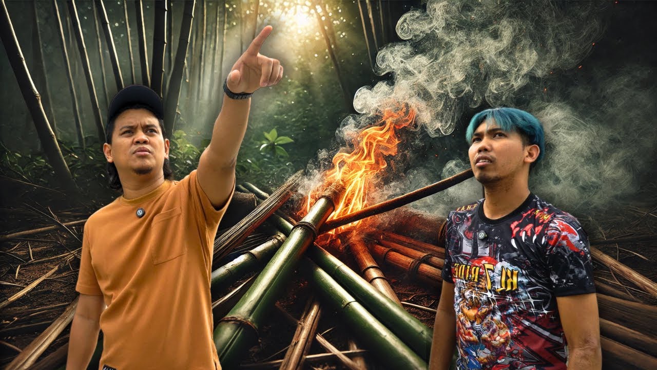 Zukie Hidupkan Api Munggunakan Buluh ! Survival Dengan Daus - YouTube