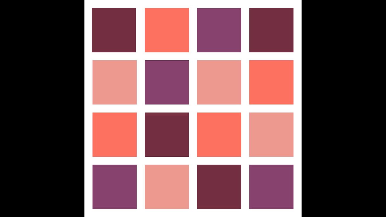 16 squares - color - YouTube