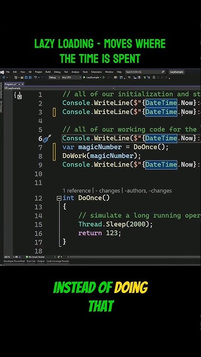 Using Lazy Moves Execution Time, It Doesn't Make It Free #csharp #dotnet #dotnetcore - YouTube