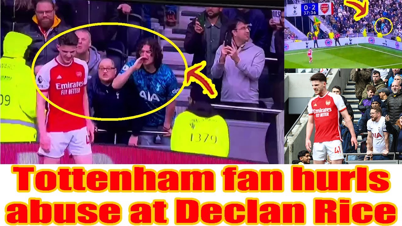 Tottenham fan hurls abuse at Declan Rice but then heads for the exit ...