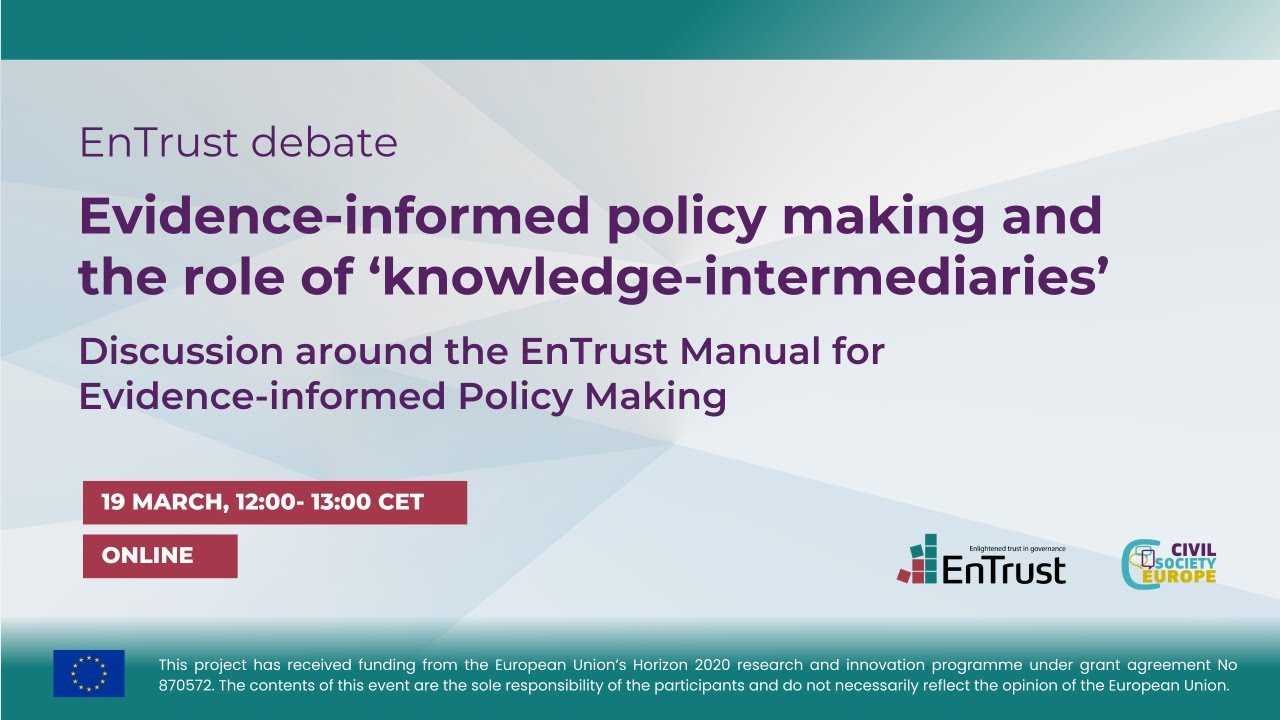 EnTrust debate: Evidence-informed policy making and the role of ‘knowledge-intermediaries’ - YouTube